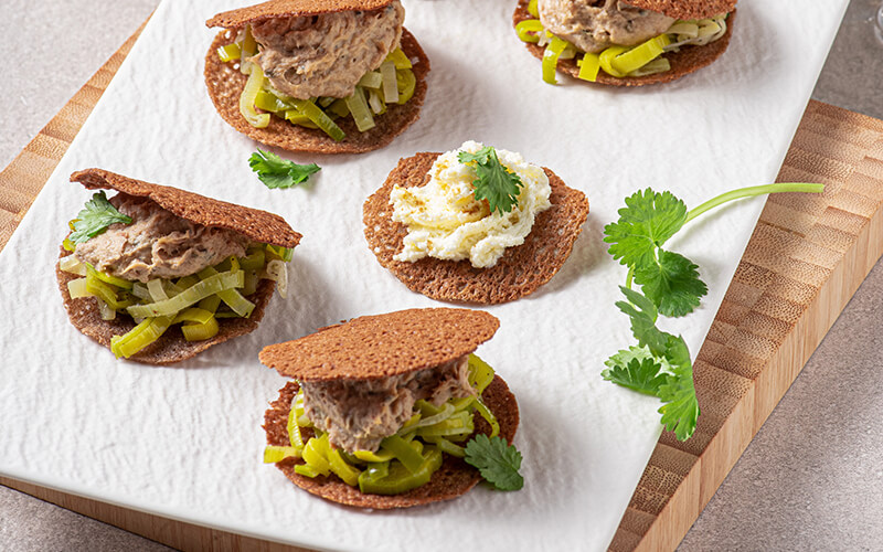 Mini galettes sarrasin sardines et poireaux